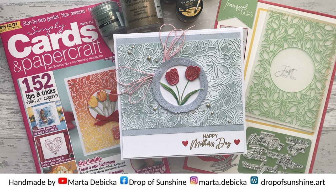 Happy Mothers Day card with Simply Cards & Papercraft Magazine Issue 213 ❤️