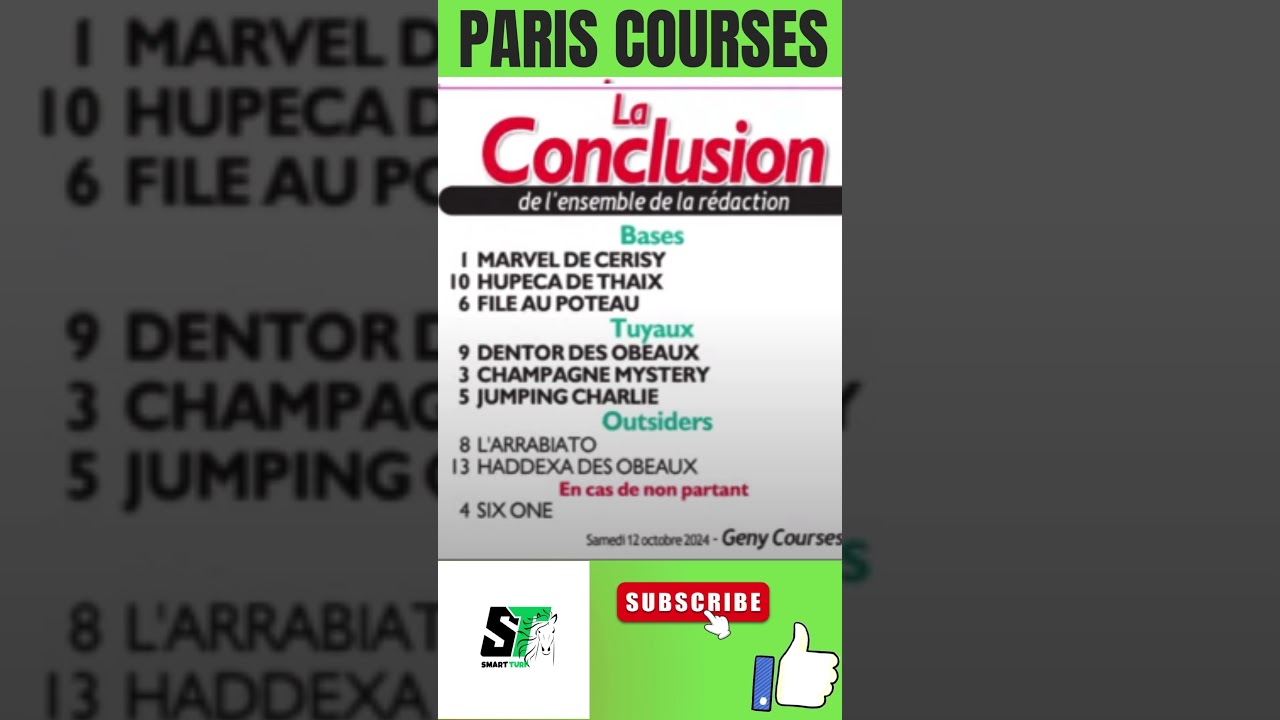 #QUINTE#PMU#TURF PRONOSTIC DE LA PRESSE DU PRIX DE LOUCELLE QUINTÉ DU SAMEDI 12 OCTOBRE 2024