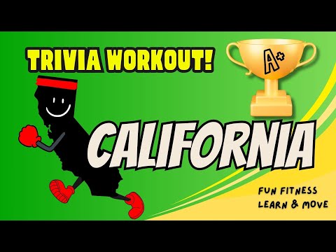 California Trivia Workout! Fun Family Fitness For Kids! Learn And Move! Brain Break | PE