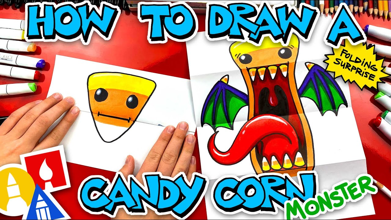 How To Draw A Candy Corn Monster Folding Surprise