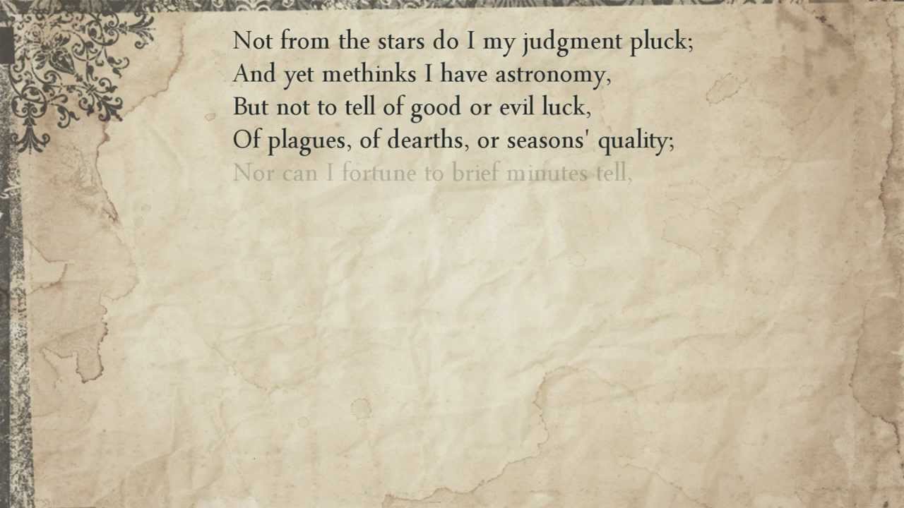 Sonnet 14: Not from the stars do I my judgment pluck