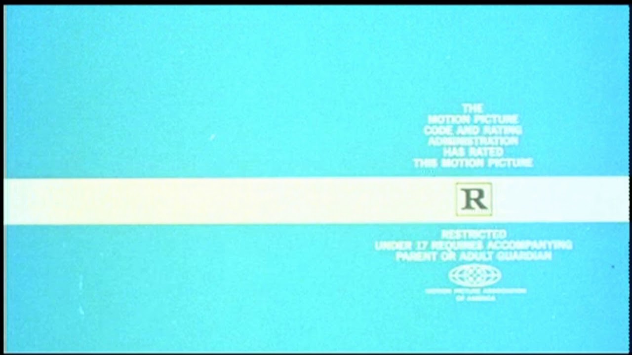 Vintage R-RESTRICTED film rating (MPAA) blue screen