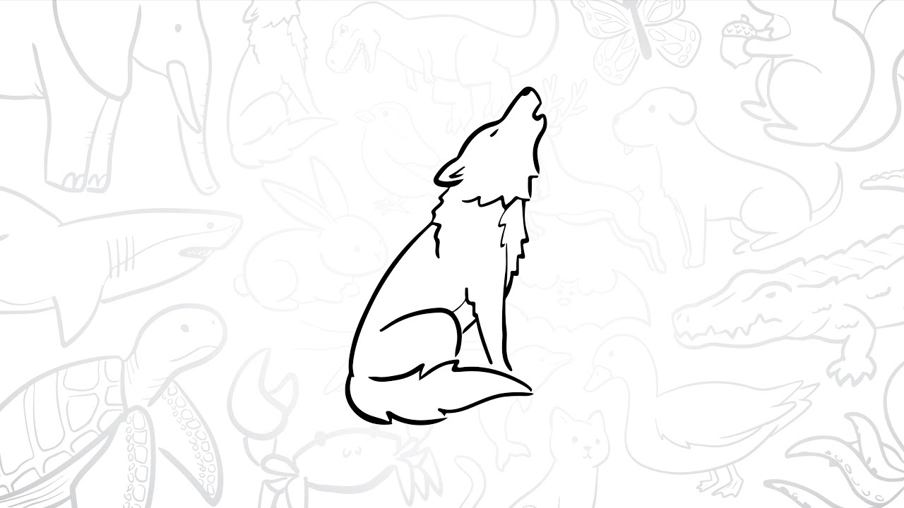 🐺 How to Draw a Simple Howling Wolf | Step-by-Step Lesson 🌕