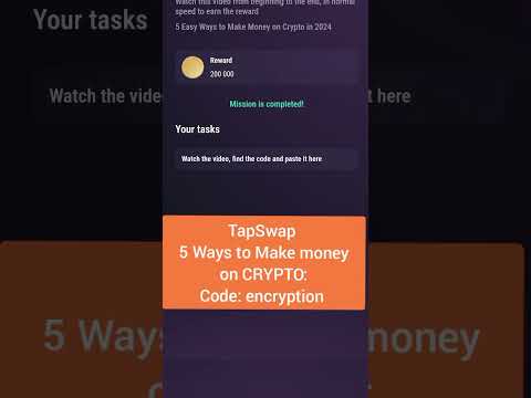 TapSwap code video: 5 Ways to Make money on CRYPTO code (код)