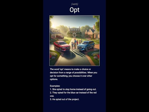 English word 'opt' verb C1