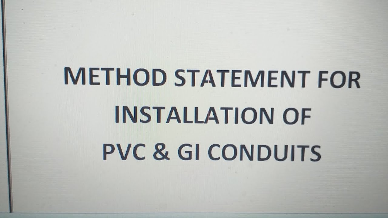 Method Statement for Installation of PVC & GI Conduits for MEP Project   #shorts #youtubeshorts