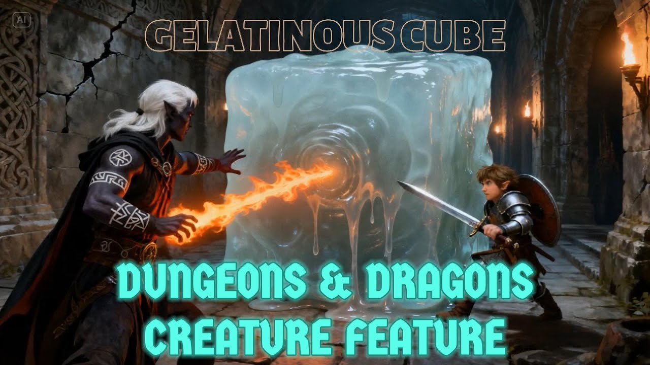 D&D Gelatinous Cube Creature Feature 2024 Edition Monster Manual Dungeons and Dragons AI Movie