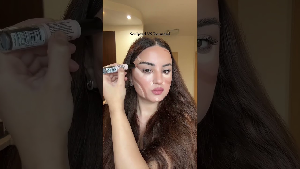 Sculpted vs Rounded✨#makeup #makeupartist #makeuptutorial #makeuplover #makeuplook #makeuphacks