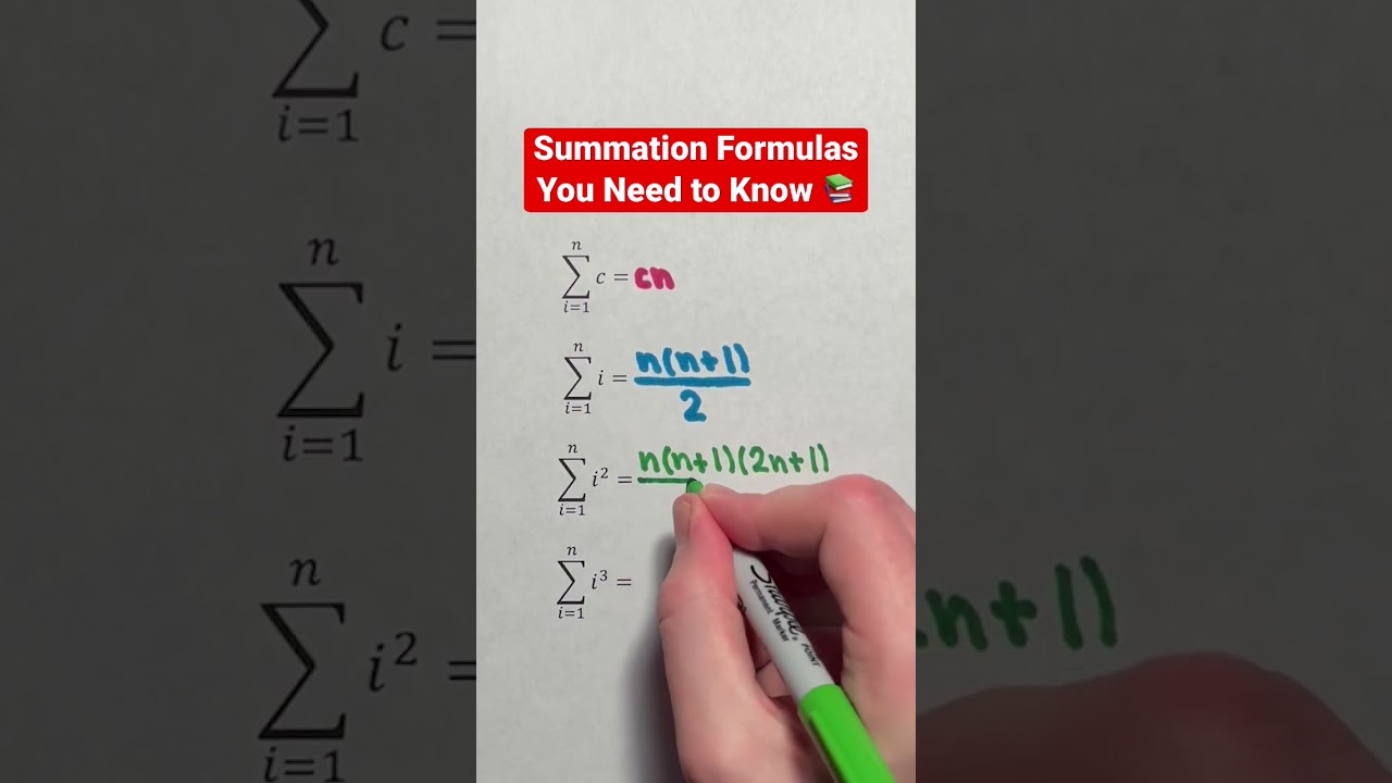 Summation Formulas You Need to Know #Shorts #math #maths #mathematics