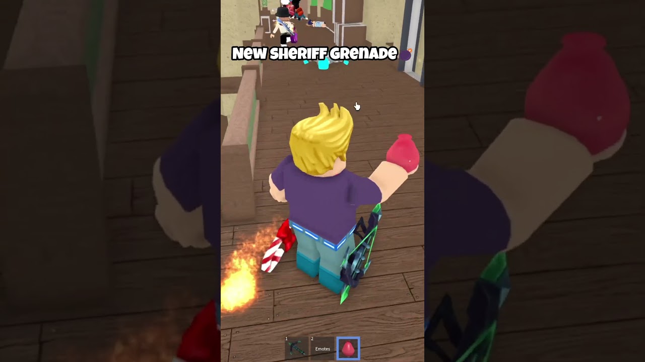 NEW MM2 SHERIFF GRENADE BOMB💣💥 #mm2 #roblox #robloxshorts #shorts