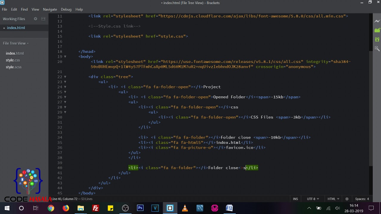 File Tree View using HTML and CSS