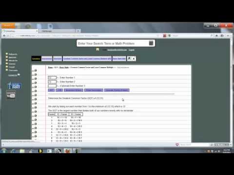 Greatest Common Factor and Least Common Multiple