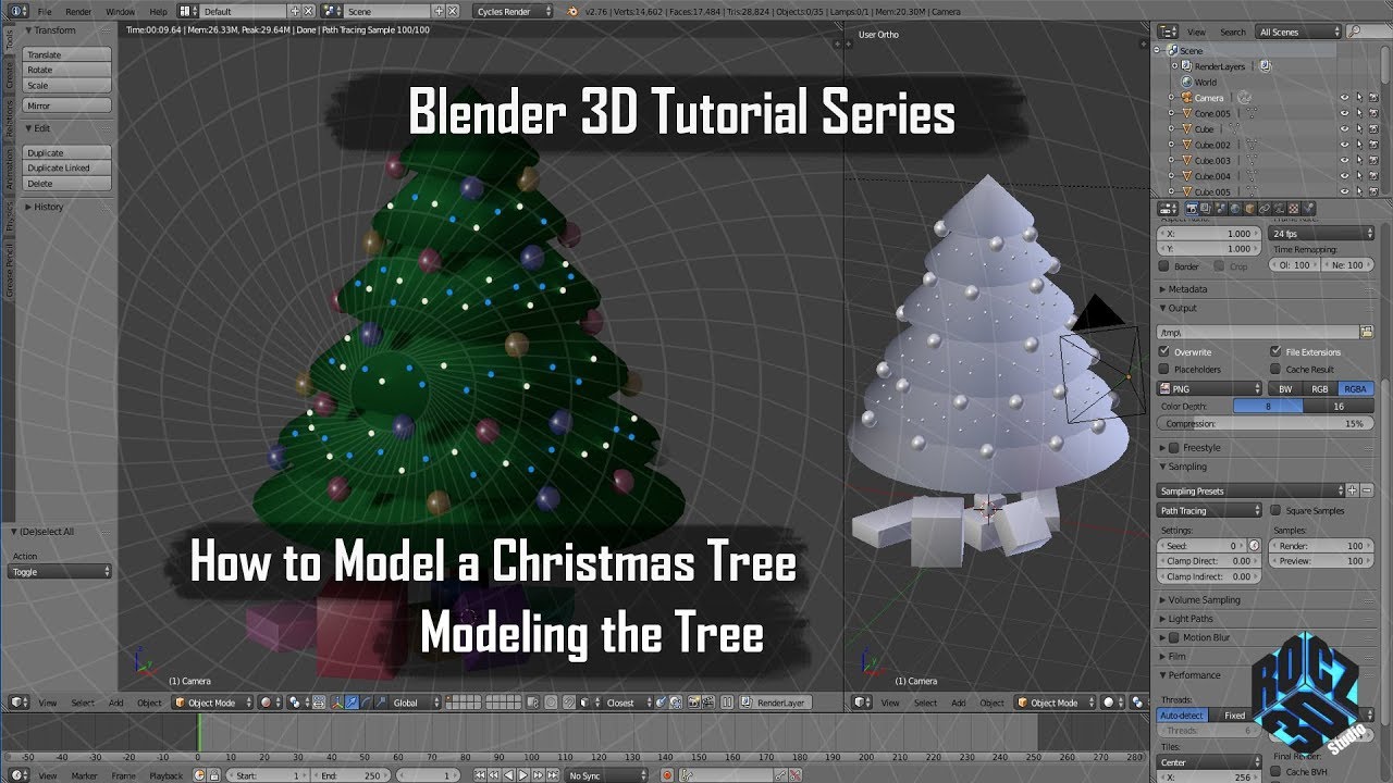 Blender 3D Tutorial Series: How to Model a Christmas Tree: Modeling the Tree