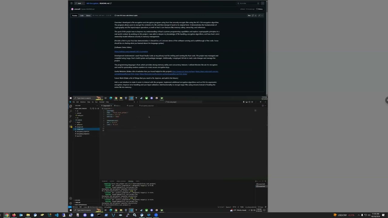 File Encryption/Decryption Program Using Rust