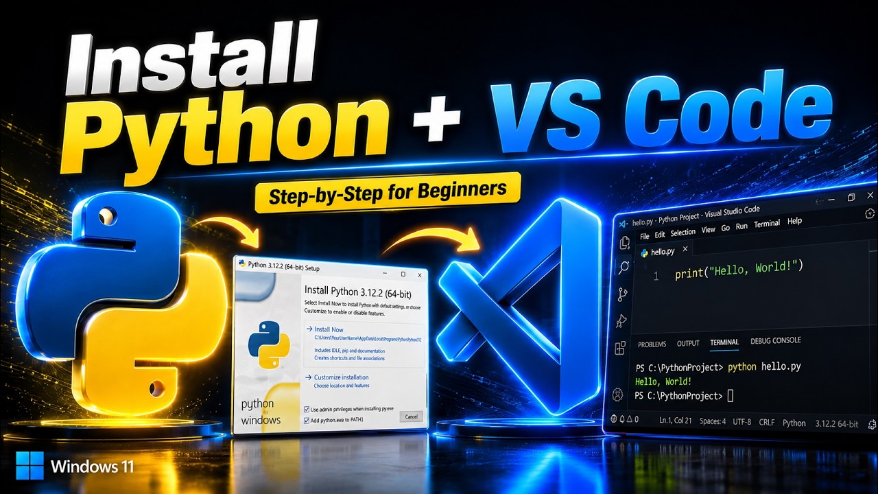 How to Run Python in VS Code on Windows 2026| First Python Program