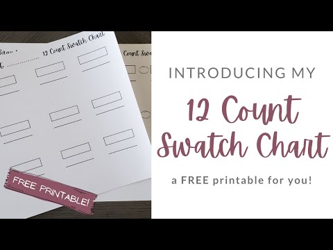 Free Printable 12 Count Swatch Chart | Perfect for Watercolors