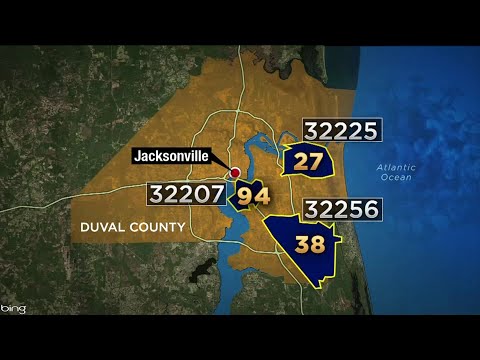 Which Jacksonville ZIP codes have the highest number of reported COVID-19 cases?