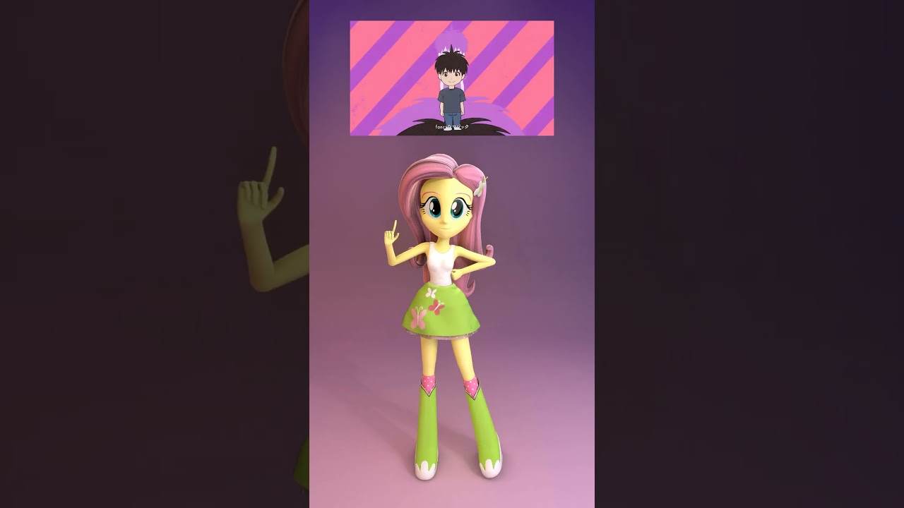 My little pony Fluttershy (Equestria Girls) dancing WitchWatch Opening  #animedance #yoasobi #anime