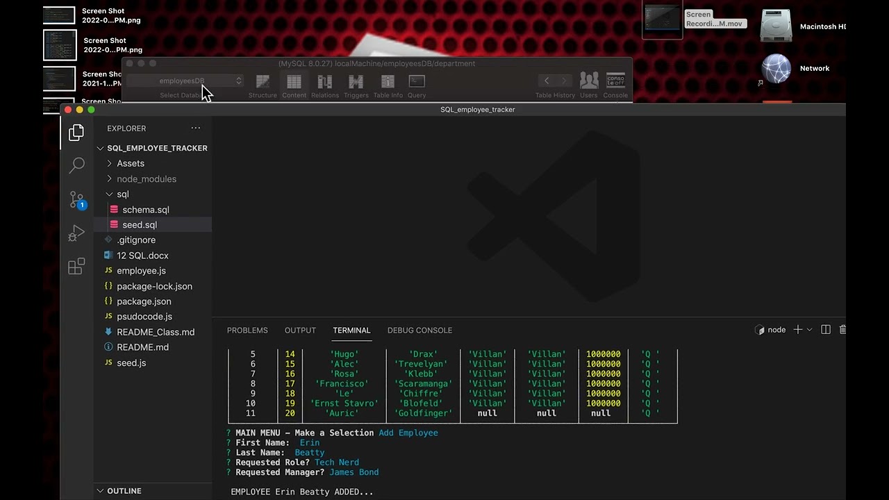 SQL Employee Tracker Walkthrough
