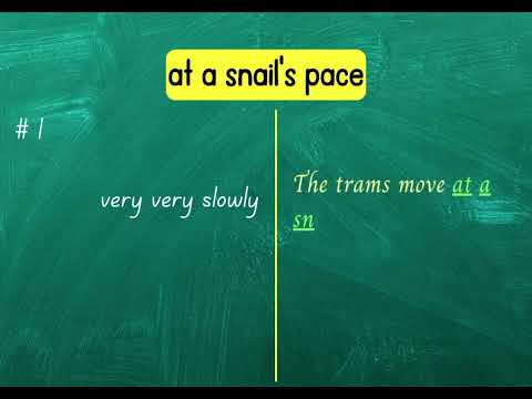 Idioms & Phrases//AT A SNAIL'S PACE-with meanings, examples & alternatives//For All Speaking Skills