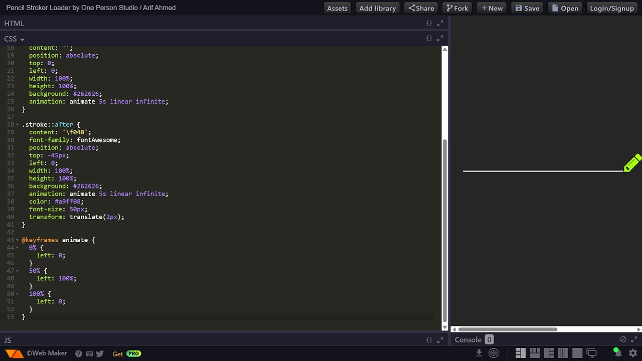 ASMR Programming - PENCIL STROKE LOADER in HTML & CSS - No Talking