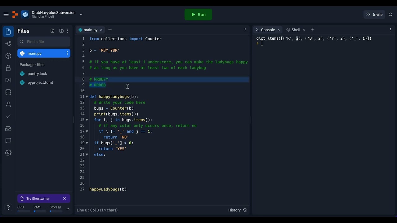 Hackerrank Happy Ladybugs - Python Solution
