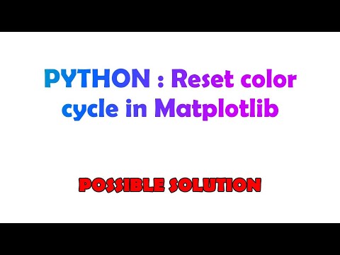 PYTHON : Reset color cycle in Matplotlib