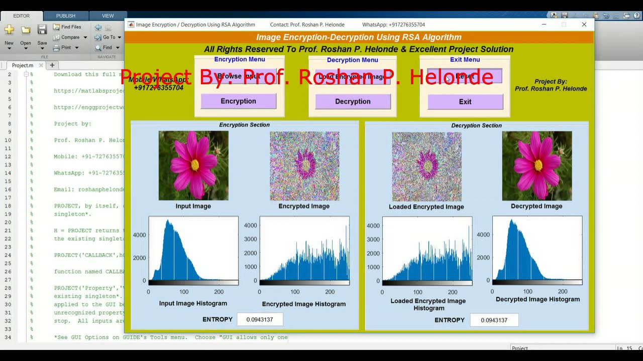 RSA Based Image Encryption and Decryption Using Matlab Source Code