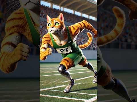 Tom wins the Olympics with an artificial legππ#shorts#cats#kitten#usa