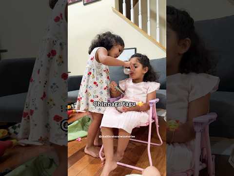 Chaithra decided to pamper Tara today 😂 #chaithratara #funny