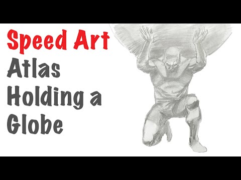 How to Draw Atlas Holding a Globe (Speed Art)