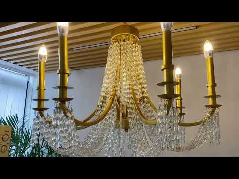 Indoor Home | 8-head crystal chandelier Scandinavian luxury | Installation video-SL41