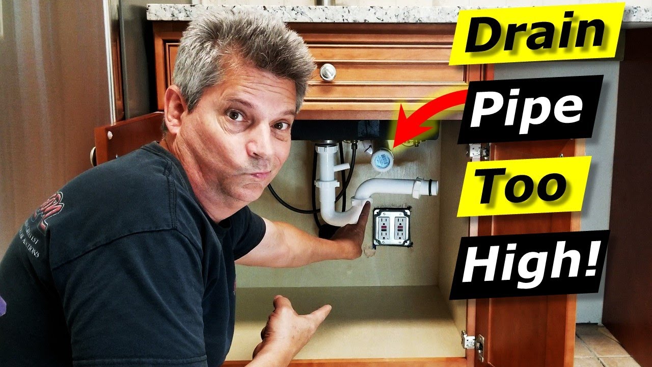 How to Fix Kitchen Sink Drain Pipe Too High For P-Trap