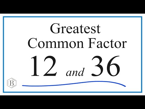 How to Find the Greatest Common Factor for 12 and 36
