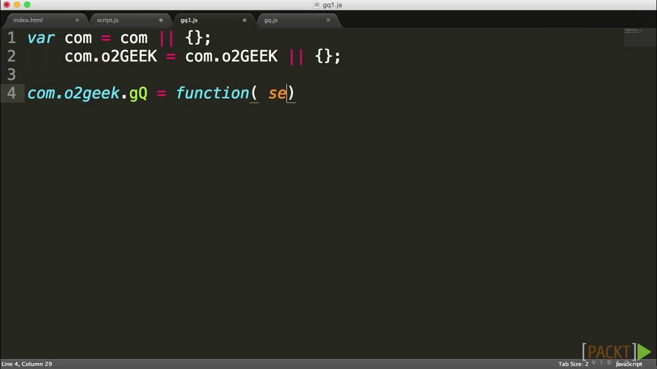 Mastering JavaScript: Defining a Namespace | packtpub.com