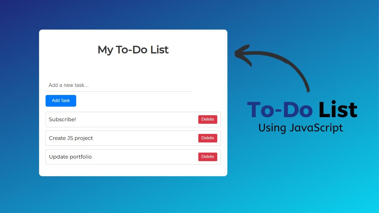 To - Do List Using JavaScript! | Project 1 #javascript #coding