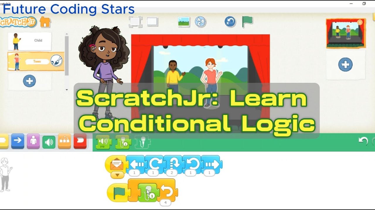 10 - ScratchJr Tutorial: Introducing Conditional Logic (Events & Messages) #codingforkids #stem