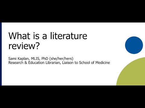 What is a literature review?