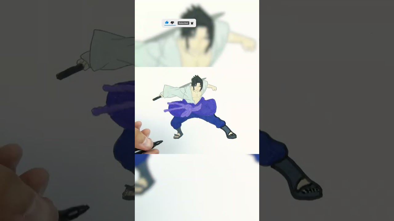 Sauke Uchiha Coloring Page | #shorts #shortvideo #coloring #painting #paintingvideoforkids #forkids