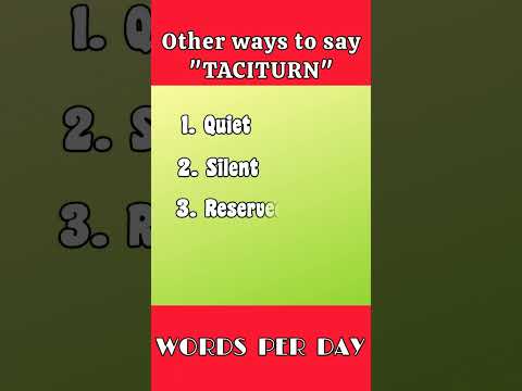 Another words for "TACITURN" #englishlearners #englishlearning #youtubeshorts