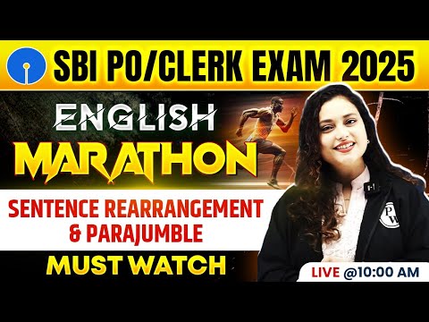 SBI Clerk / PO English 2025 | Sentence Rearrangement and Parajumbles | by Rupam Ma'am