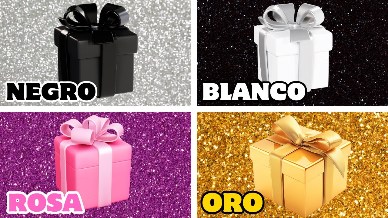 Elige 1 Regalo de 4 🎁🌈🖤🤍👑 - ¡Desafío de 4 Cajas de Regalo! | Choose Your Gift
