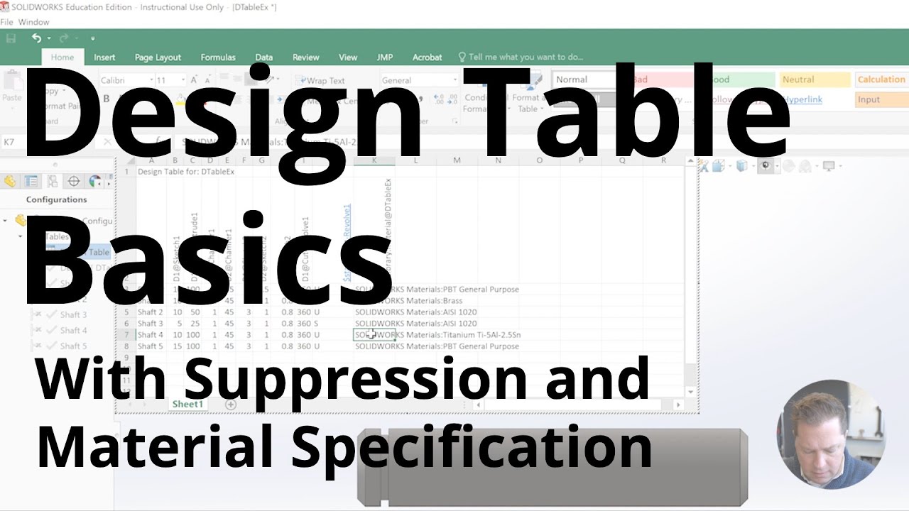 Design Table Basics (Solidworks)