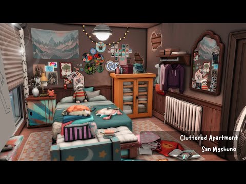 Cluttered Apartment in San Myshuno | The Sims 4 | Stop Motion Build | No CC