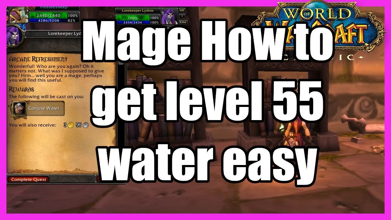 How to get the Mage Quest for Conjure Water Rank 7, WoW Classic Arcane Refreshment