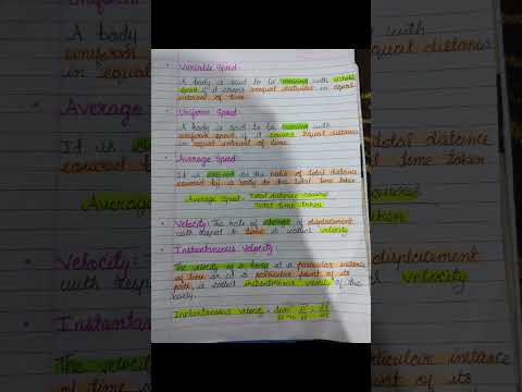 Variable speed | Uniform speed | Average speed | Velocity | Instantaneous velocity | Physics |MH-CET