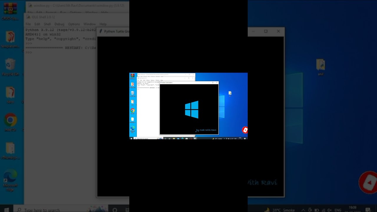 draw windows logo in python | python turtle graphics tutorials #shorts #youtube