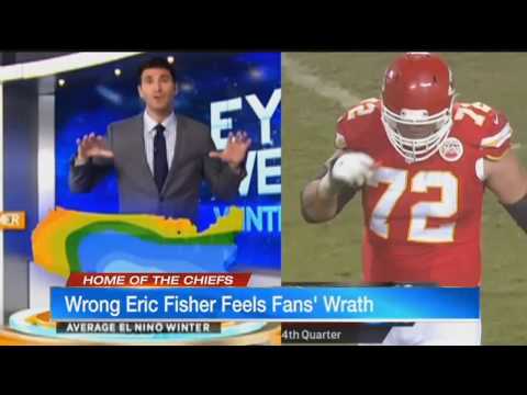 Kansas City Chiefs Fans Tweet at Wrong Eric Fisher - WBZ Meteorologist Interviewed on KCTV