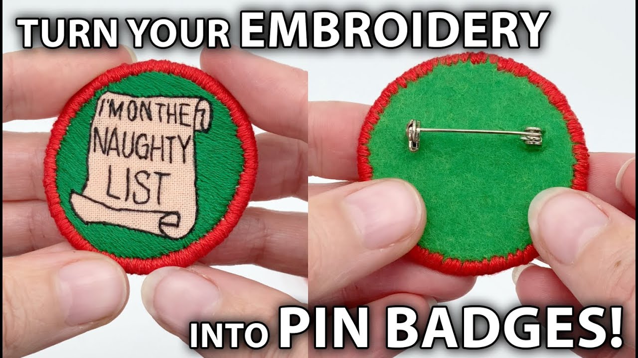 Turn your Embroidery into Wearable Pin Badges! Embroidered Brooch Making Hand Embroidery Project