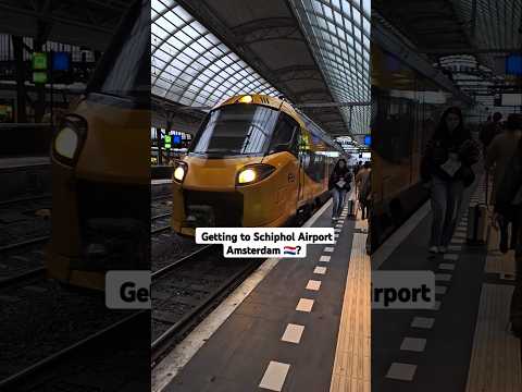 Amsterdam City Center to Schiphol Airport #amsterdamairport #travelguide #netherlands #airporttrain
